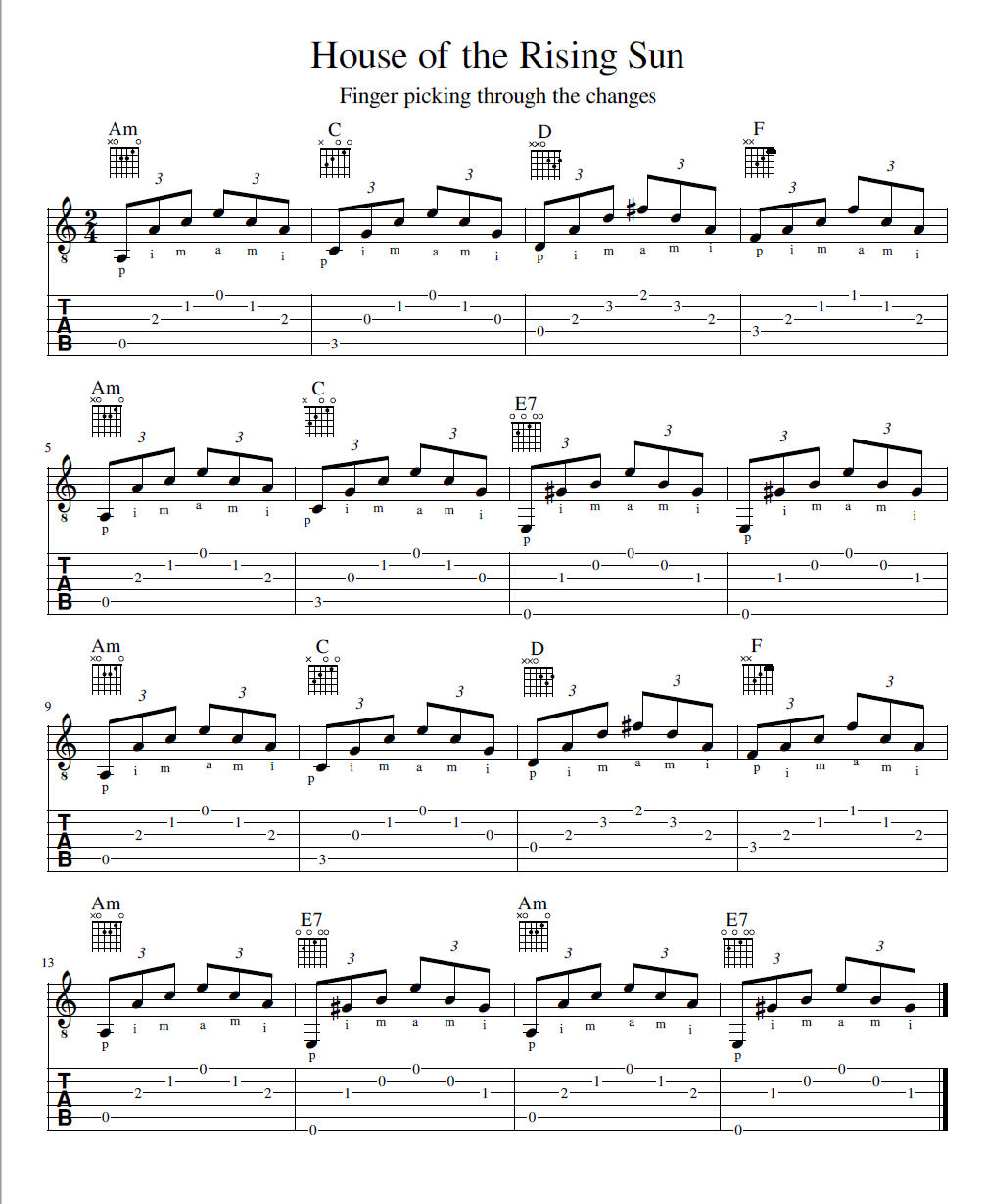 House of The Rising Sun basic version – John LaGreca Guitar Teacher
